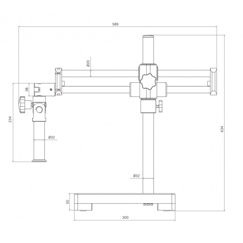 Statif à double flèche sur roulements 400 mm ou 600 mm